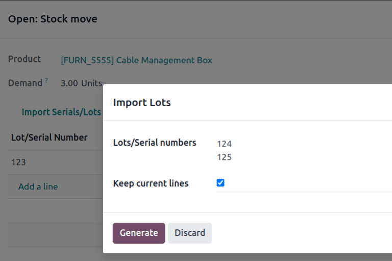 Serial numbers — Odoo 19.0 documentation